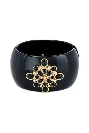KENNETH JAY LANE Cabochon Cuff Bracelet - Black