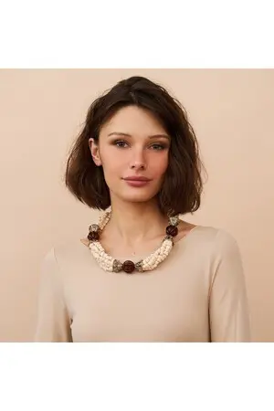 KENNETH JAY LANE Ivory Chips Statement Necklace