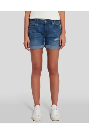 7 For All Mankind Broken Twill Mid Rise Shorts