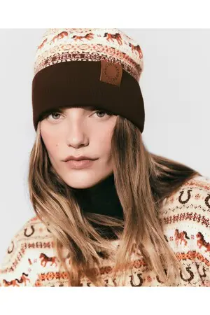 Stella McCartney Fair Isle Wool Beanie - Natural