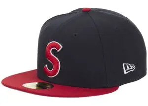 Supreme New Era Reaper S Logo 59fifty Fitted Cap - Navy Blue