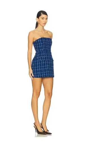 Amanda Uprichard Strapless Bethany Skort Romper - Indigo