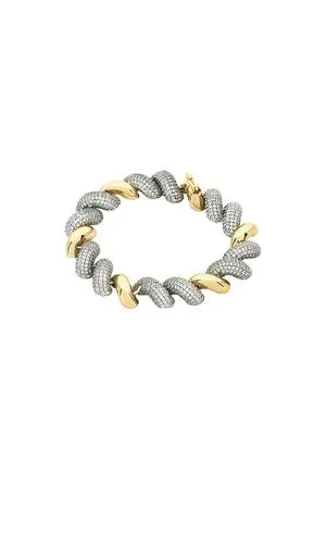 Eddie Borgo Small Two Tone Pavé Torsade Bracelet - Gold & Silver