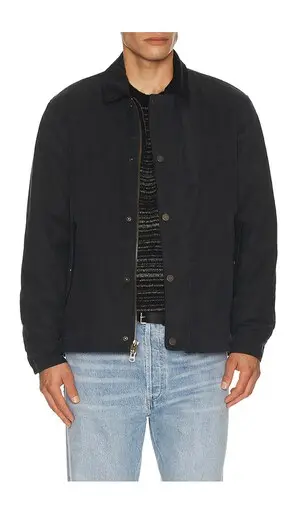 Marine Layer Insulated Wax Canvas Barn Jacket - Navy