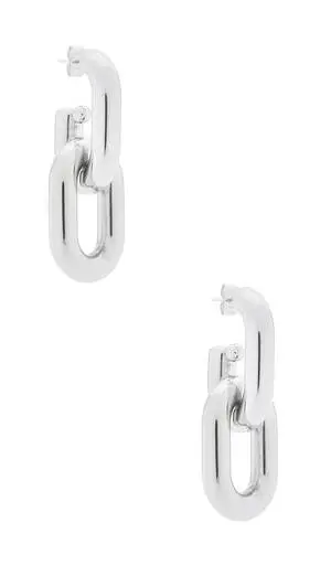 BRONX AND BRONCO Double Link Earrings - Silver