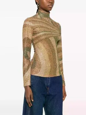 Emilio Pucci Iride-print Lamé Jersey Top