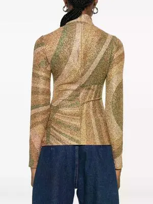 Emilio Pucci Iride-print Lamé Jersey Top