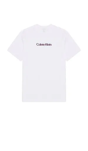 Calvin Klein Glitched Logo Tee In White