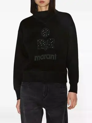 MARANT ETOILE Moby Studded-logo Sweatshirt - Black