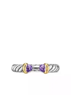 David Yurman Sterling And 14k Yellow Gold Amethyst Ring