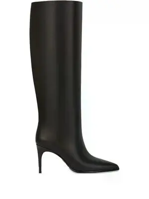 POTAMY 80mm Leather Knee-high Boots - Brown