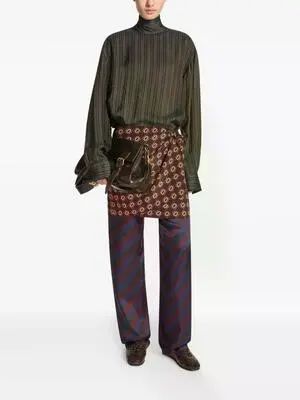 Dries Van Noten Snakeskin Effect Leather Sneakers - Brown