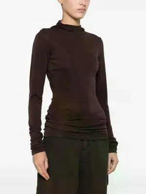 DARKPARK Long Sleeve Hooded Top - Brown