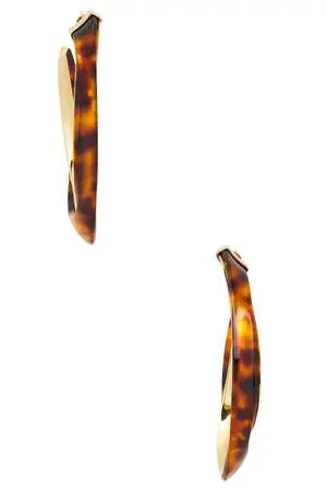 Saint Laurent Twisted Hoop Earrings - Or Laiton & Turtle Shell