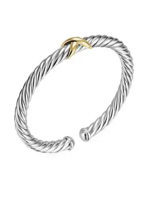 David Yurman Sterling And 14k Yellow Gold Cable® Flex X Bracelet