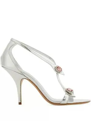 FERRAGAMO Flower-motif Crystal-embellished Sandals