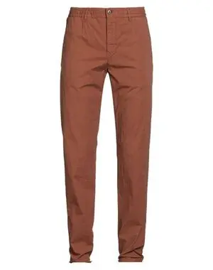 Incotex INCOTEX Military Cotton Stretch Checked Tapered Leg Trousers Rust