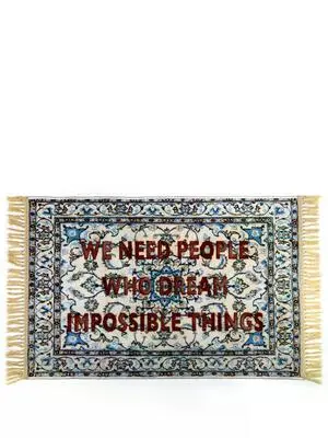 SELETTI Slogan-print Burnt Carpet - Red
