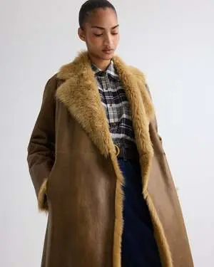 TWP Reversible Long Aspen Shearling Jacket