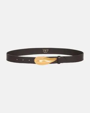 TWP Medium Leather Belt With Mussel Buckle - Dakota