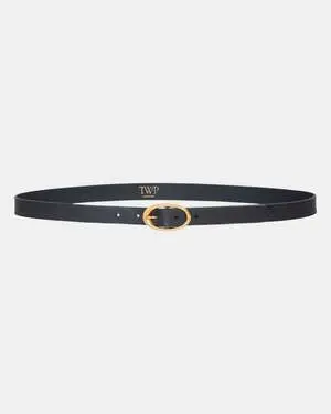 TWP Narrow Leather Belt - Midnight