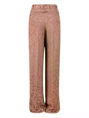 Dries Van Noten Belted Jacquard Trousers - Orange
