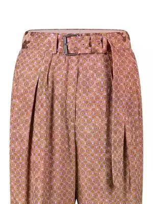 Dries Van Noten Belted Jacquard Trousers - Orange