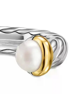 David Yurman Petite Cable Pearl Ring - Silver