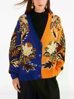 Farm Rio Floral Button Cardigan - Blue