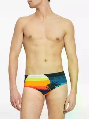 Dsquared2 Striped Swimming Trunks With Logo