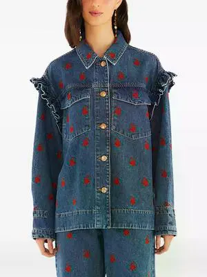 Farm Rio Embroidered Flowers Jacket