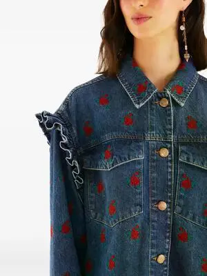 Farm Rio Embroidered Flowers Jacket