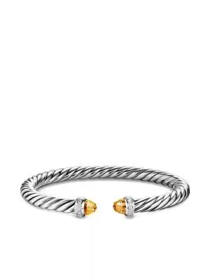 David Yurman Sterling Cable Flex Citrine And Diamond Bracelet