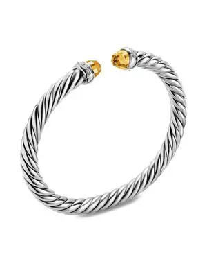 David Yurman Sterling Cable Flex Citrine And Diamond Bracelet