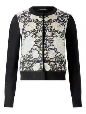 Roberto Cavalli Floral-panel Cardigan - Black