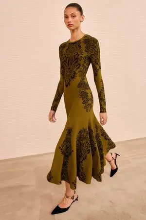 Ulla Johnson Callista Long Sleeve Jacquard Dress