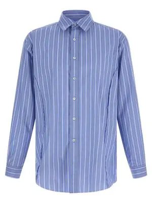 MAISON MARGIELA Striped Cotton Shirt - Blue