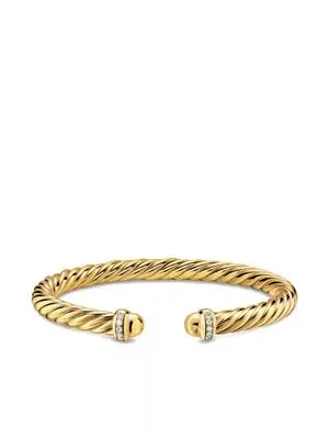 David Yurman 18k Yellow Diamond Cable Bracelet - Gold