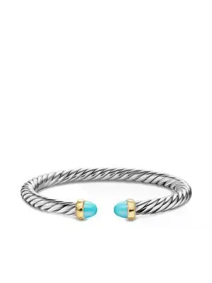 David Yurman Sterling Cable Flex® Turquoise Bracelet - Silver