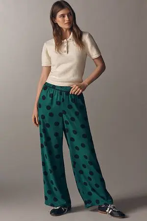 Maeve Printed Wide-leg Pull-on Pants