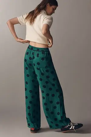 Maeve Printed Wide-leg Pull-on Pants