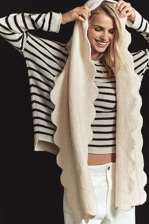 Maeve Relaxed Cashmere Sweater - Black & White Stripe