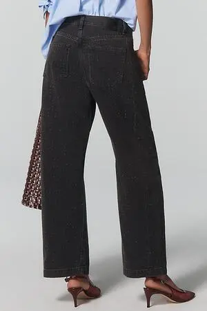 Ag Hattie Embellished High-rise Taper Jeans