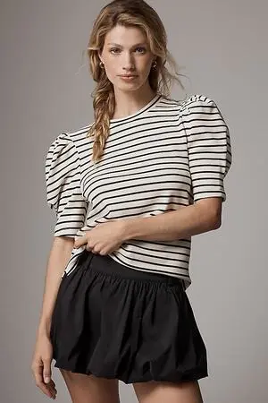 English Factory Puff-sleeve Striped Top