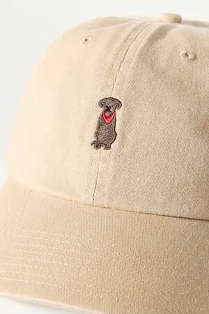 '47 Embroidered Dog Icon Baseball Cap - Khaki Chocolate Lab
