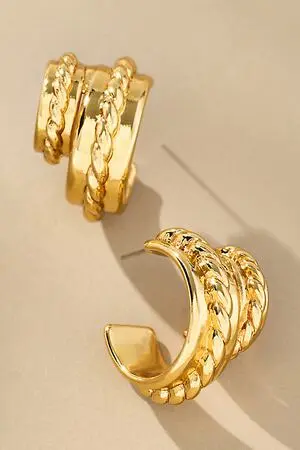 Anthropologie Rope Knot Hoop Earrings - Gold