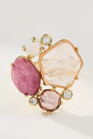 Anthropologie Glam Multi Stone Ring