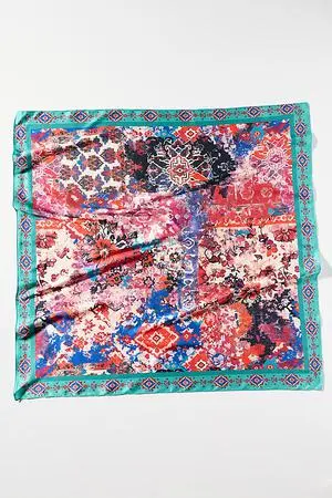 Anthropologie Silken Prted Hair Scarves, Set Of 2 - Pink Pattern