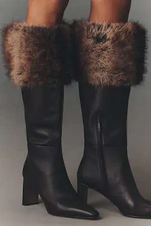 Sam Edelman Sylvia Cozy Faux Fur Cuff Boots - Chocolate