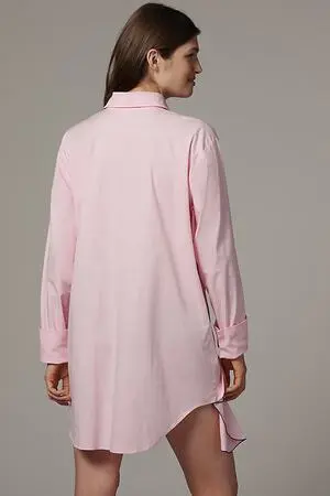 S/W/F Long-sleeve Ruffled Shirt Dress